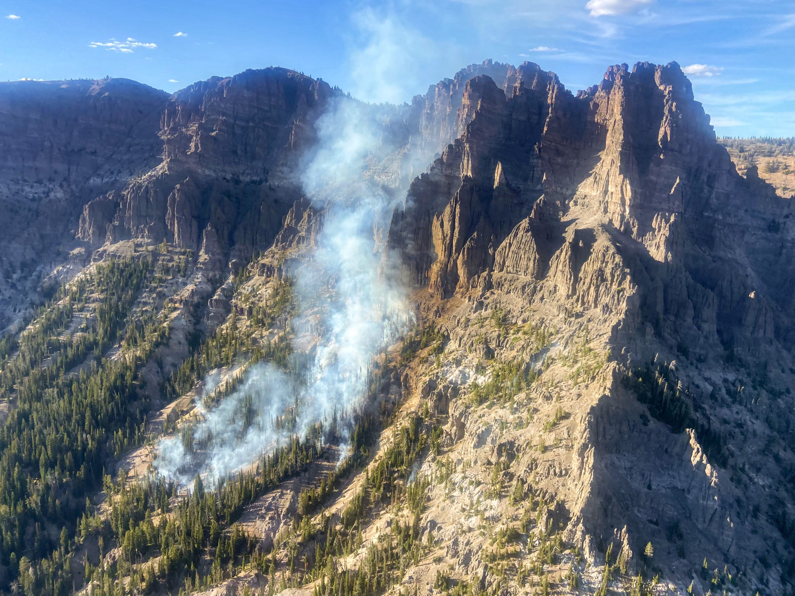 Remote five-acre wildfire burning in Yellowstone